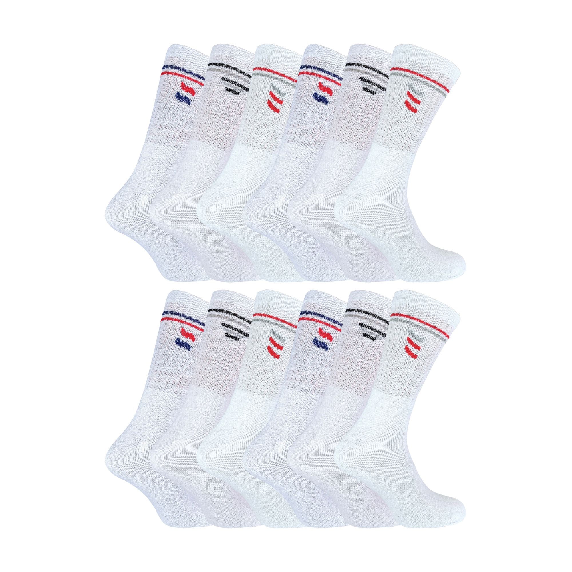 Sock Snob - 12 Pairs Mens Cotton Sport Socks in White & Black - Walmart.com