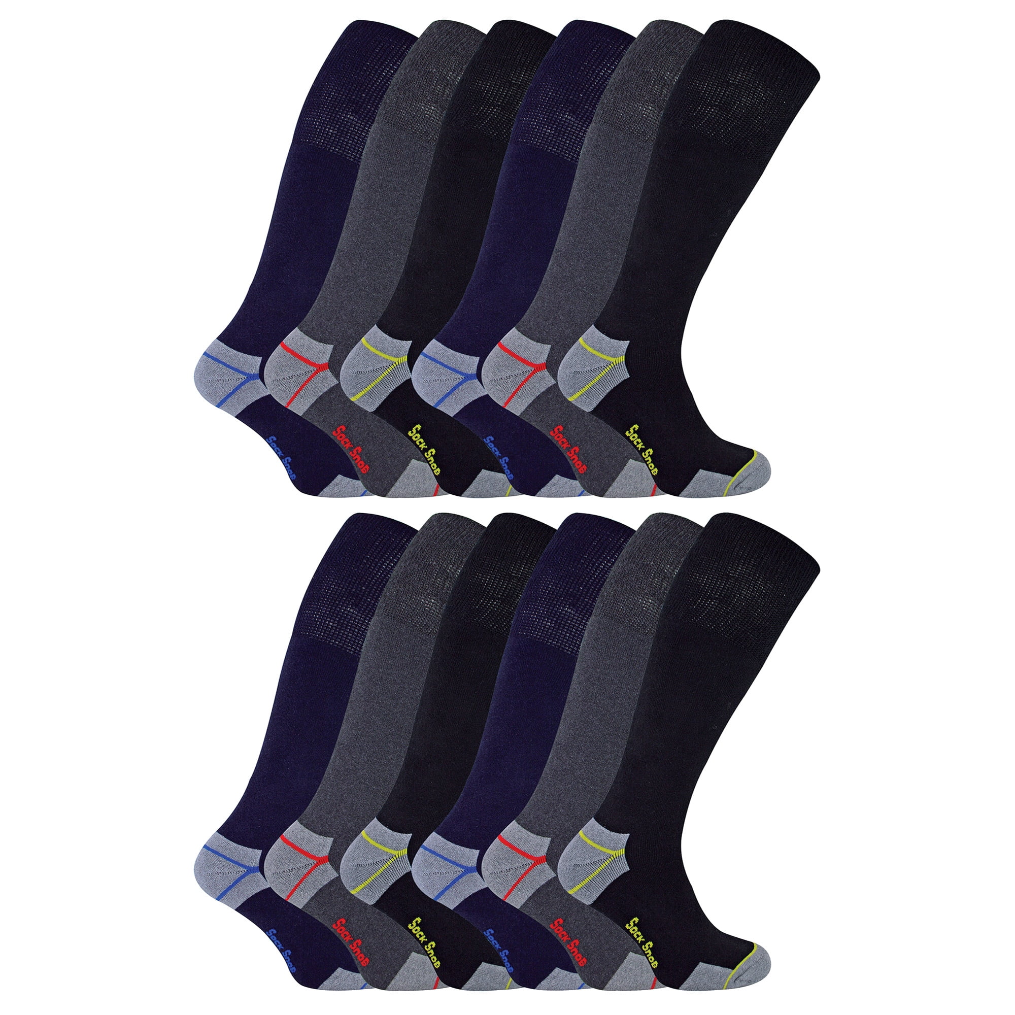 Sock Snob - 12 Pairs Mens Knee High Ultimate Work Socks - Walmart.com