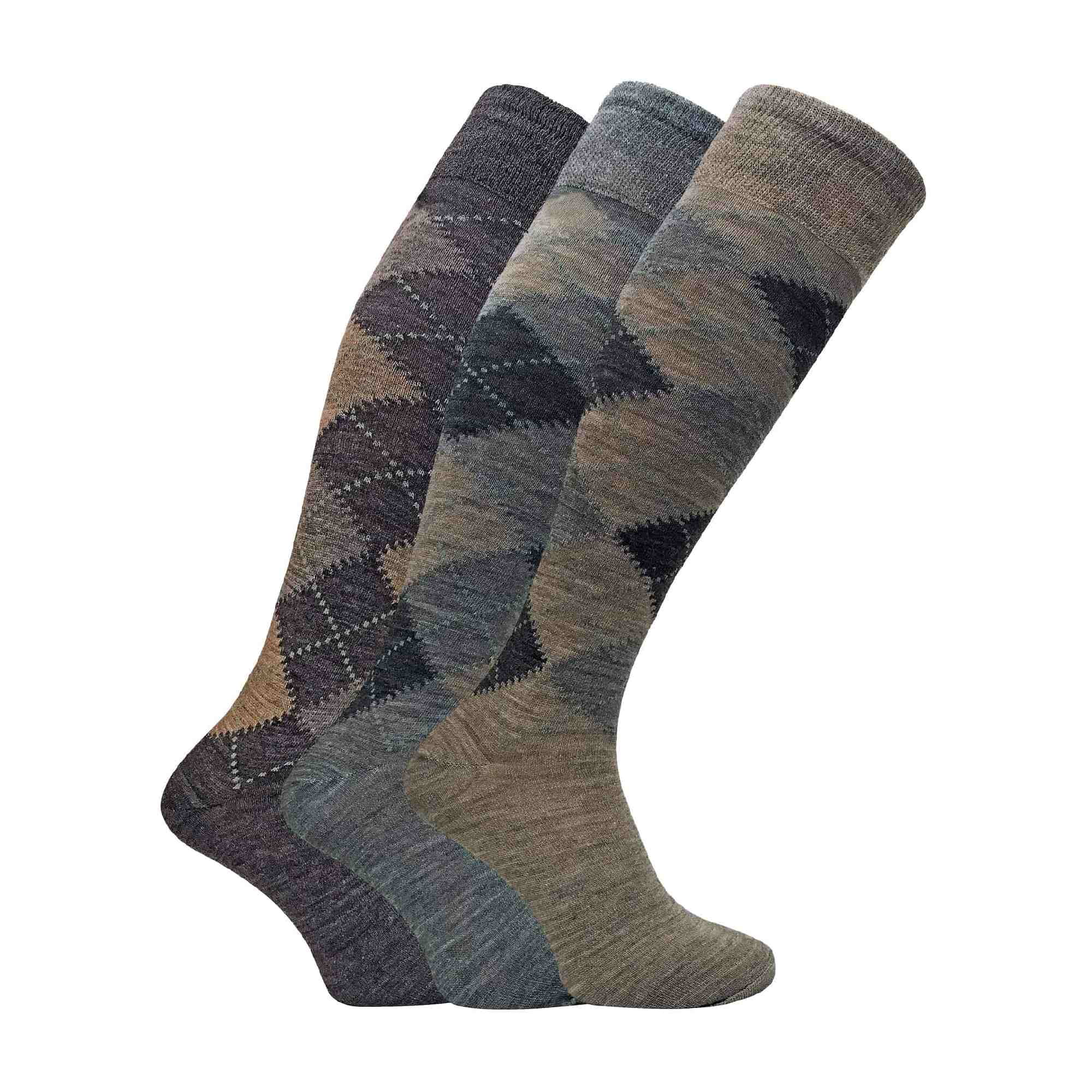 Sock Snob - 3 Pairs Mens Extra Long Knee High Argyle Lambs Wool Dress ...