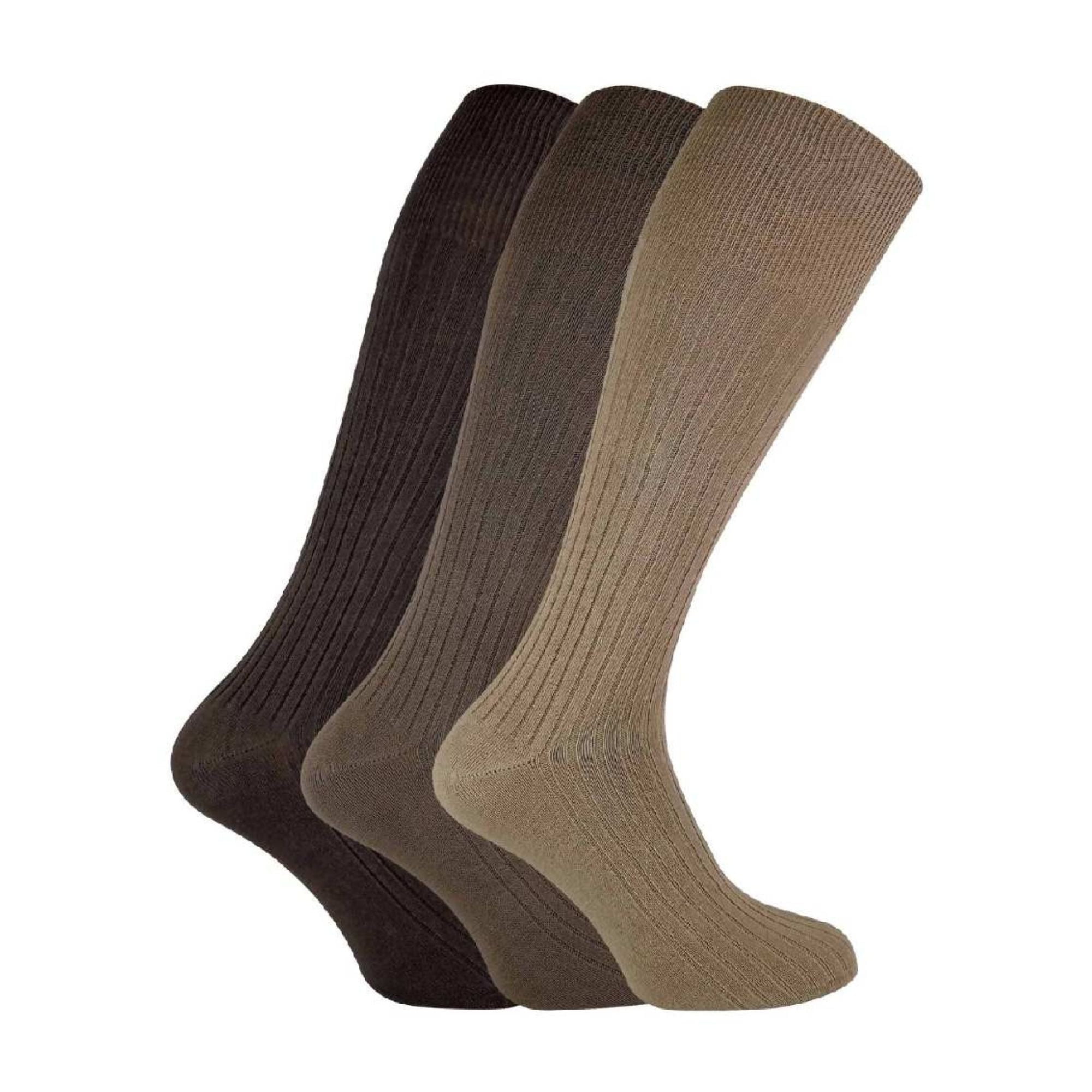 Sock Snob - 3 Pairs Mens 100% Cotton Knee High Socks, Comfortable ...