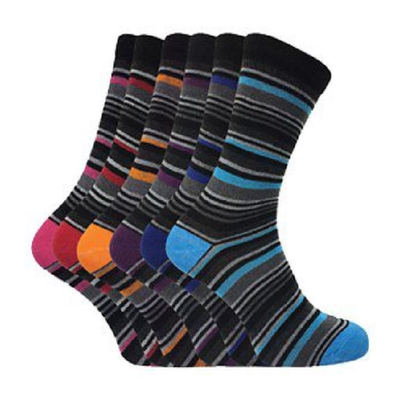 Sock Snob - 6 Pairs Mens Formal Patterned Coloured Dress Cotton Socks ...