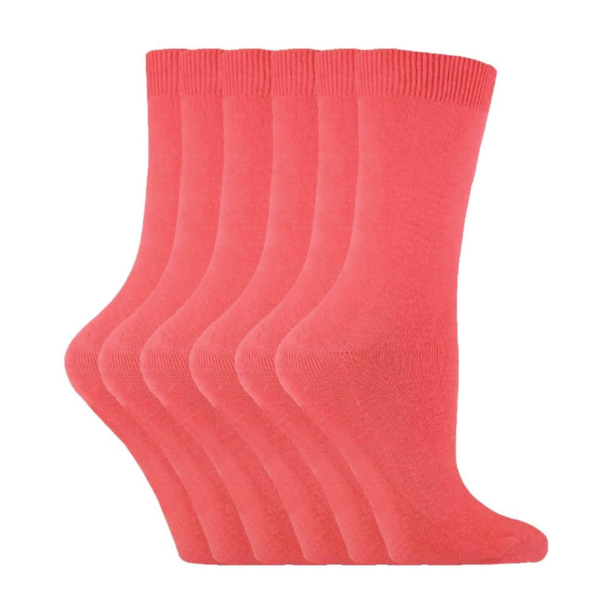 Sock Snob - 6 Pairs of Ladies Plain Coloured Cotton Rich Ankle Socks ...