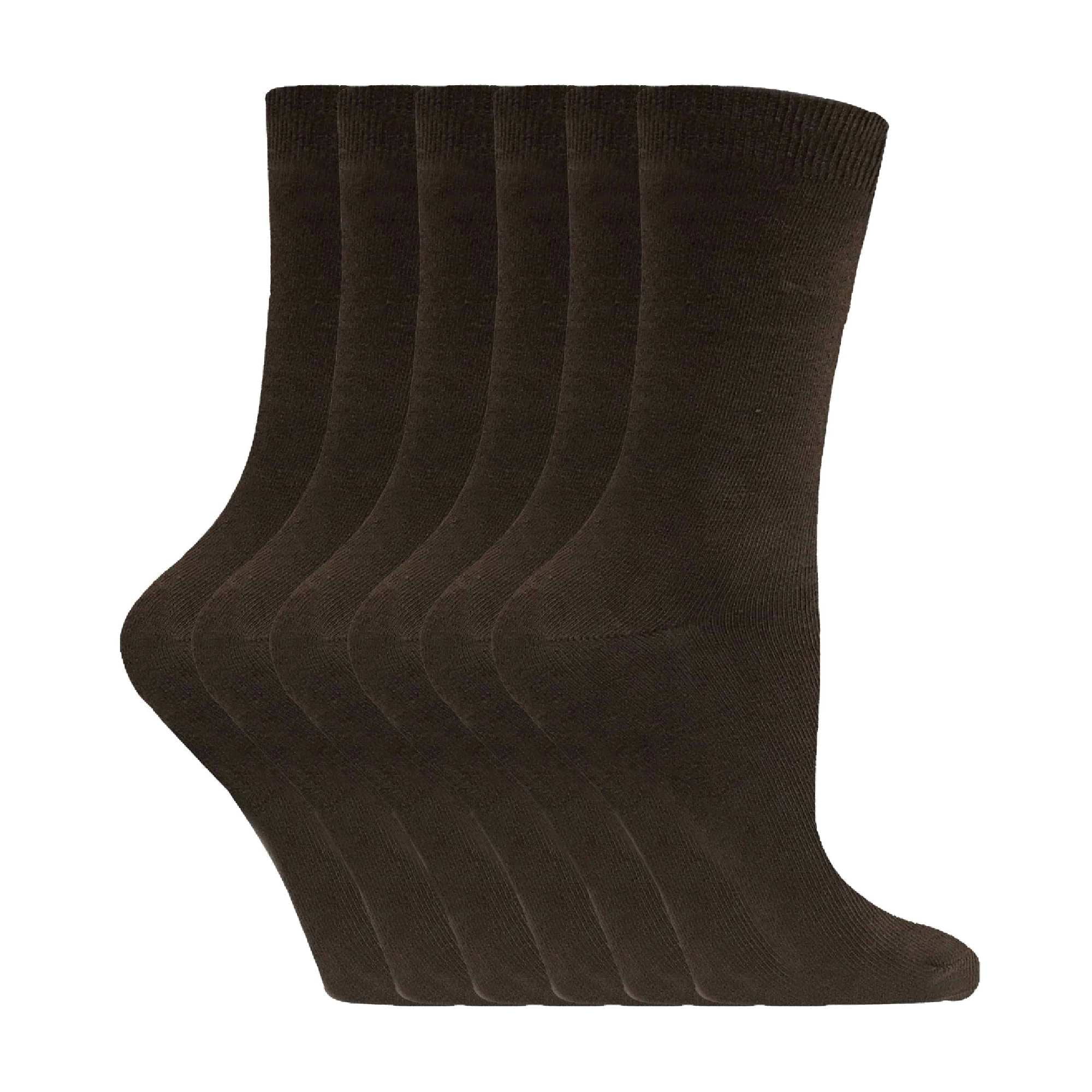 Sock Snob - 6 Pairs of Ladies Plain Coloured Cotton Rich Ankle Socks ...