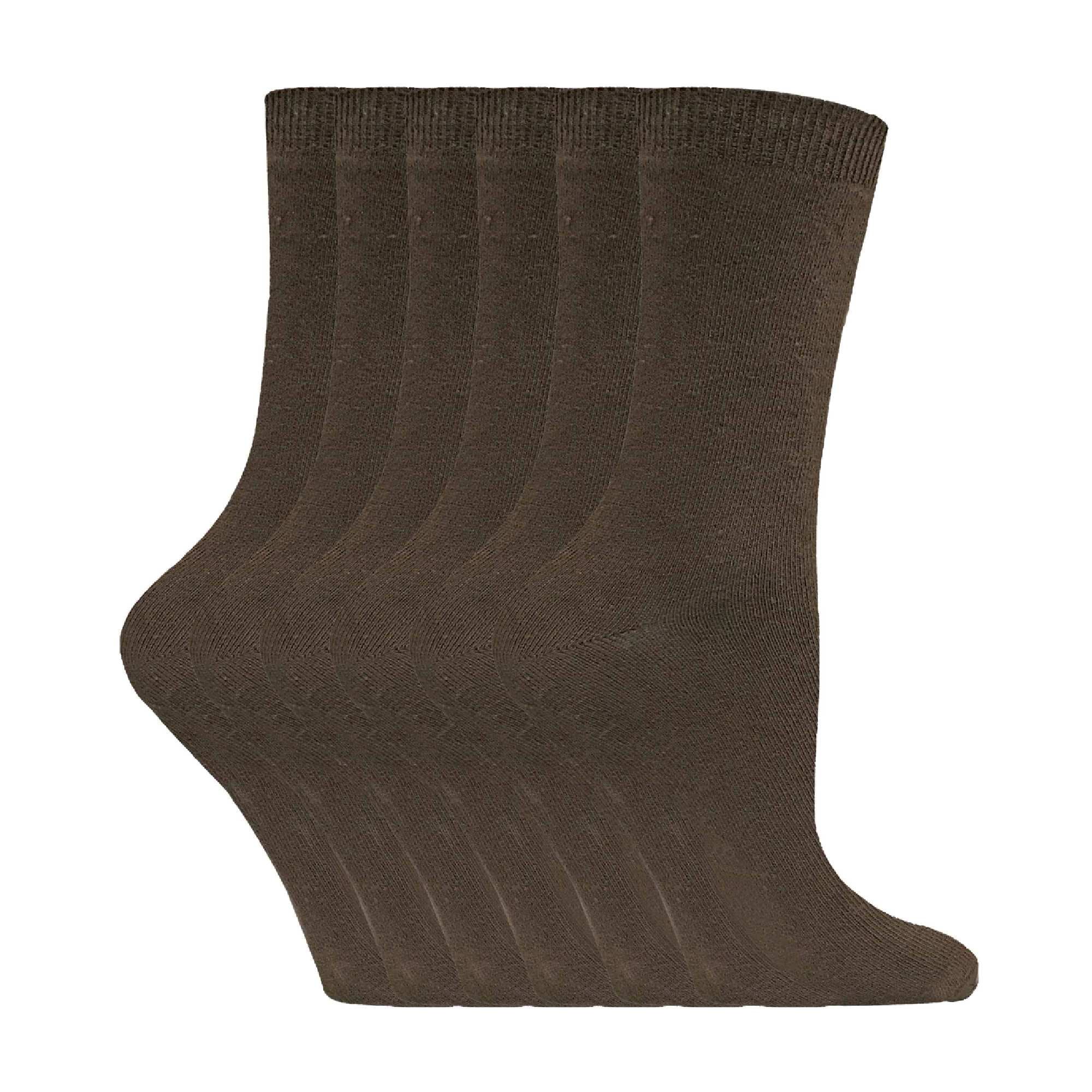 Sock Snob - 6 Pairs of Ladies Plain Coloured Cotton Rich Ankle Socks ...