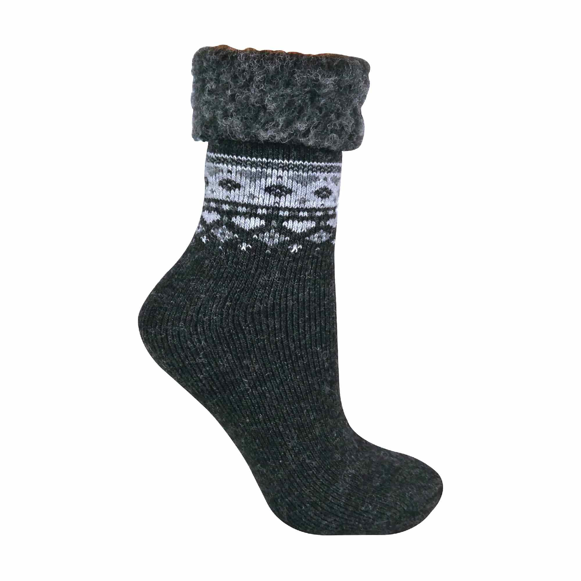 Sock Snob - Ladies Turn Over Top Warm Thermal Winter Nordic Bed Socks ...
