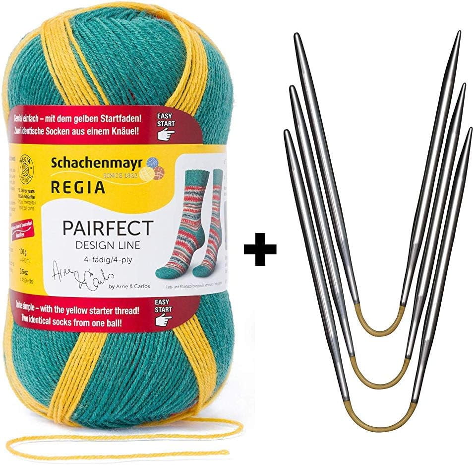 Sock Starter Kit staple Pairfect (9136 - Garden) + addi CraSy Trio aka Flexi Flips (US1/2.25mm ...