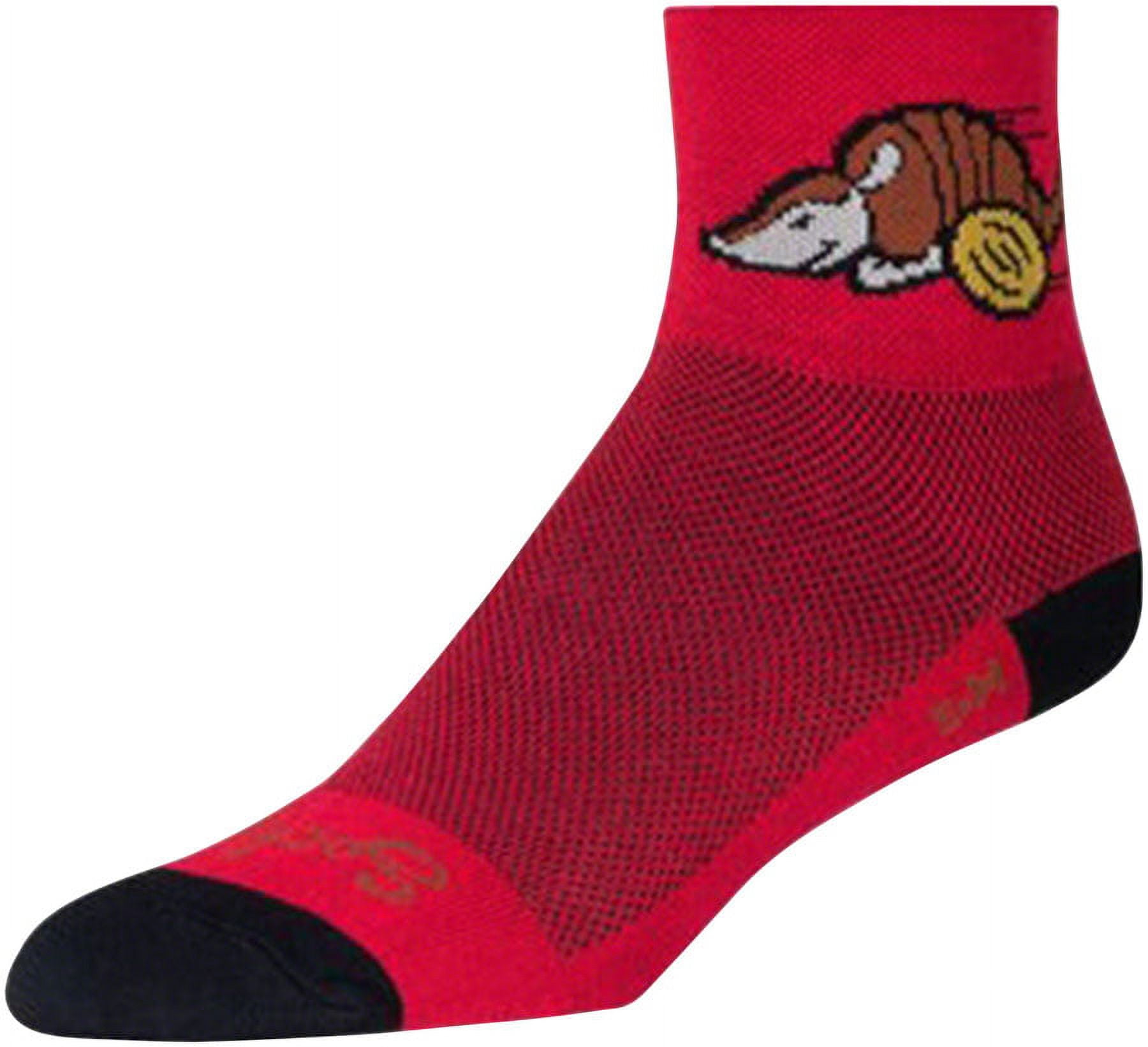 SockGuy Classic Turbodillo Socks - 3 inch, Red/Black, Small/Medium ...