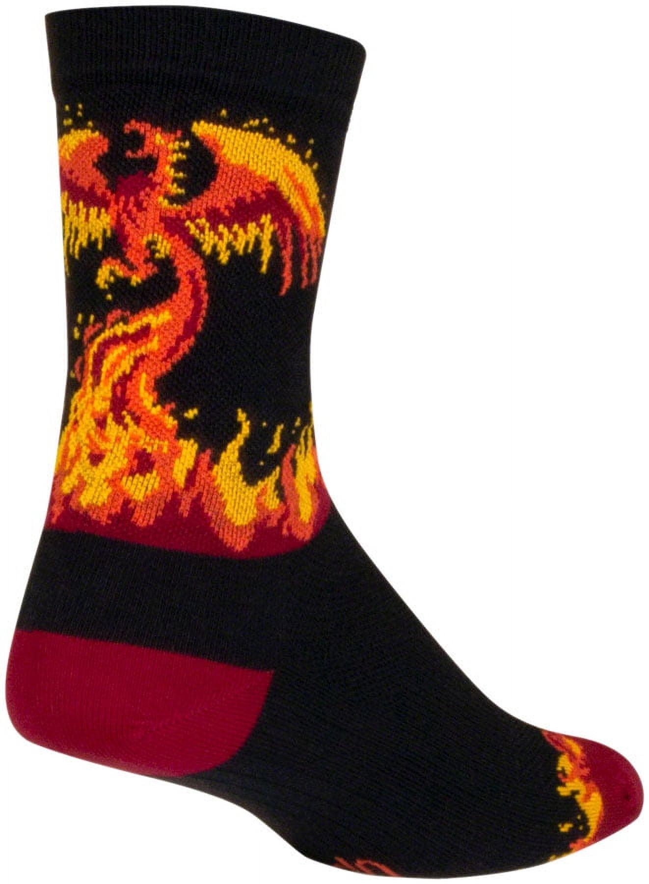 SockGuy Phoenix Crew Sock - 6", Large/X-Large Stretch-To-Fit Sizing ...