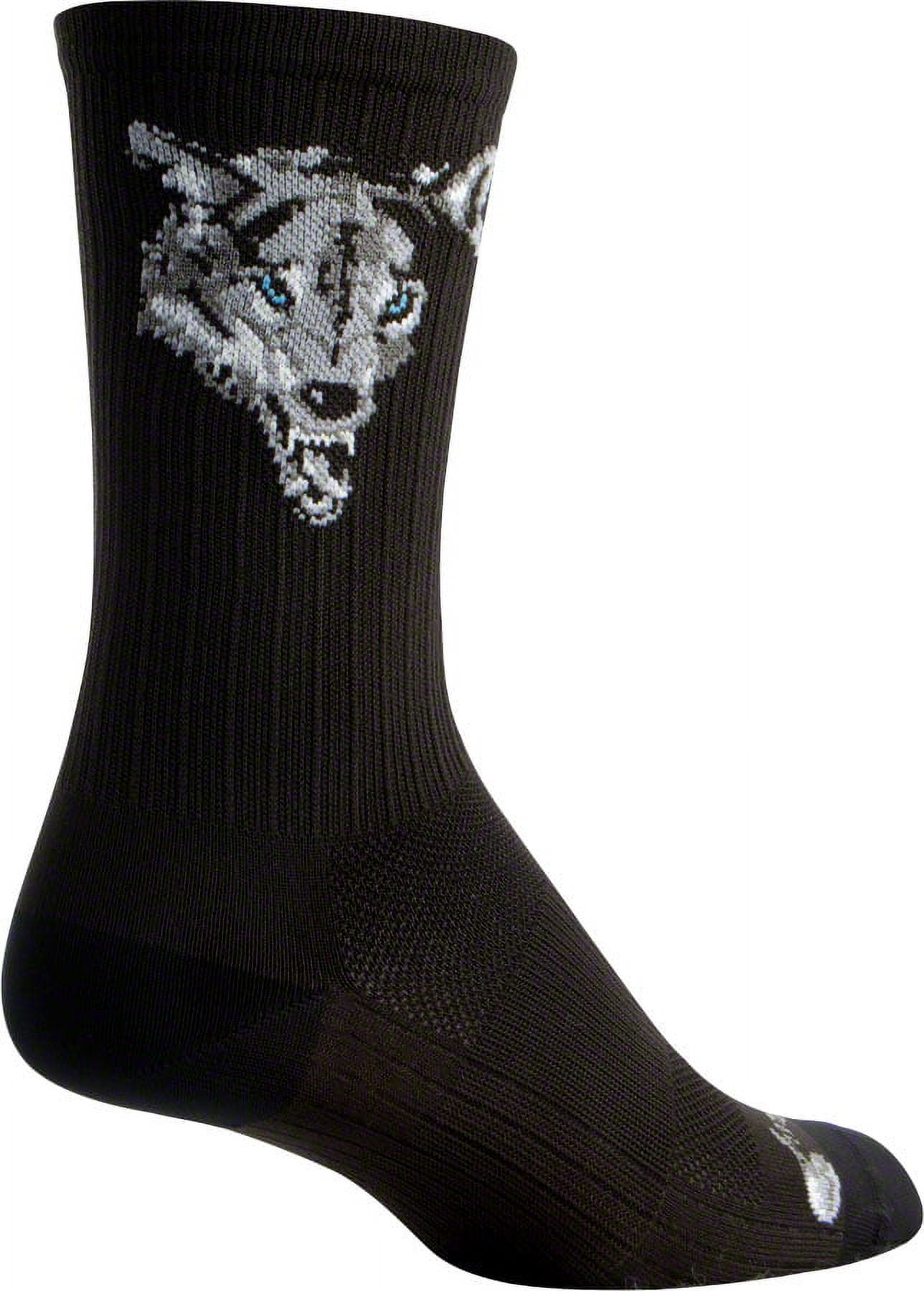 SockGuy SGX Wolf Socks 6 inch Black Compression Small Medium Unisex ...