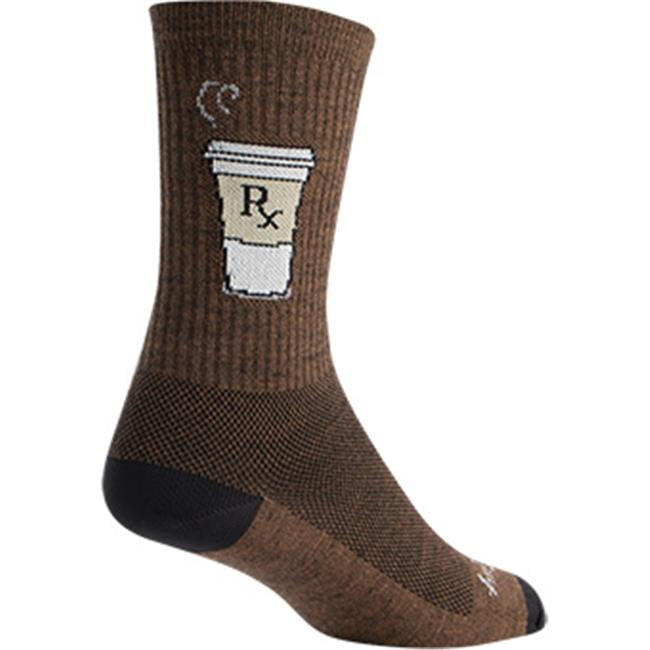 SockGuy Wool Coffee Addict Socks 6inch Brown Large X-Large Unisex ...