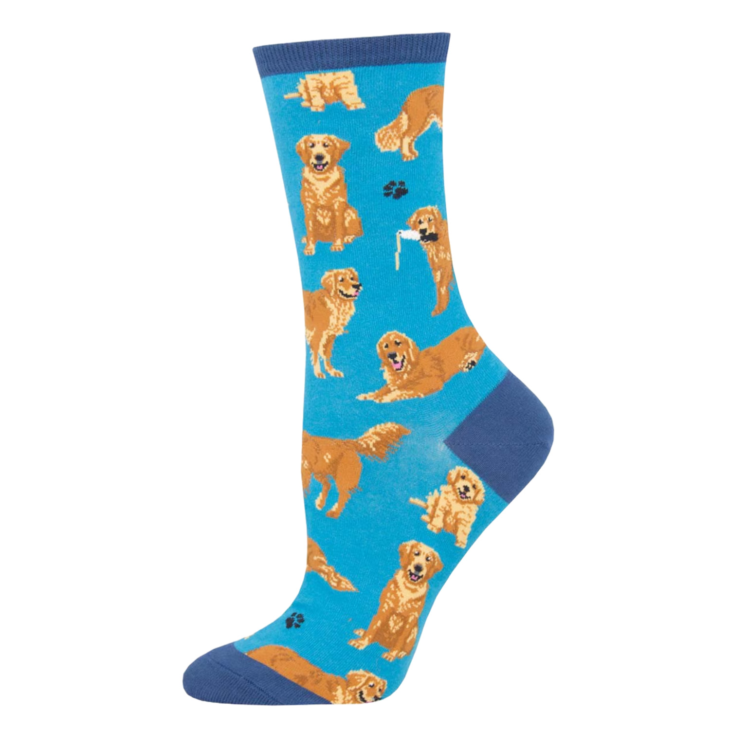 SockSmith Ladies Golden Retriever Blue Crew Sock WNC1878-BLU - Walmart.com