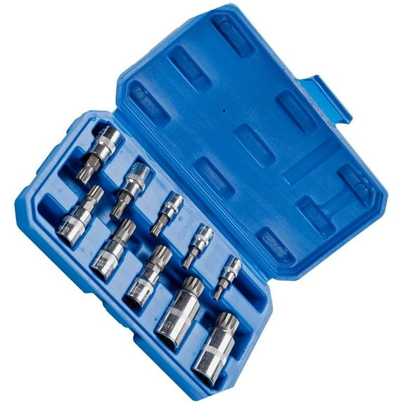 Socket Adapter 10Pcs 12 Point Triple Square Spline Bit Socket Set for ...