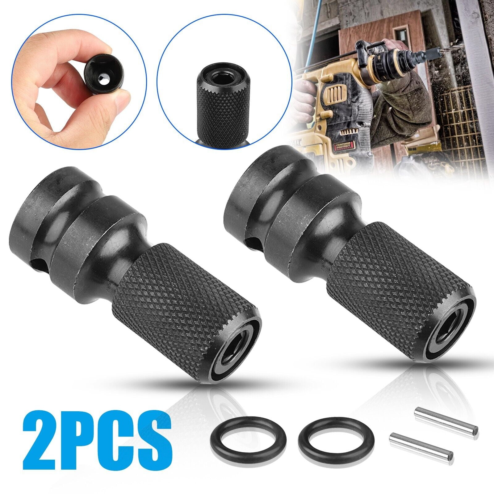 Socket Adapter Drill Hex Shank Chuck Change Impact Driver Tool 1/2" To ...