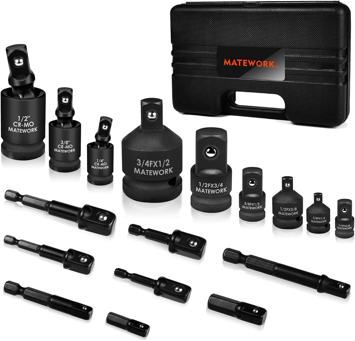 Socket Adapter Set and Reducer 17 Piece, Impact Driver Conversions kit ...