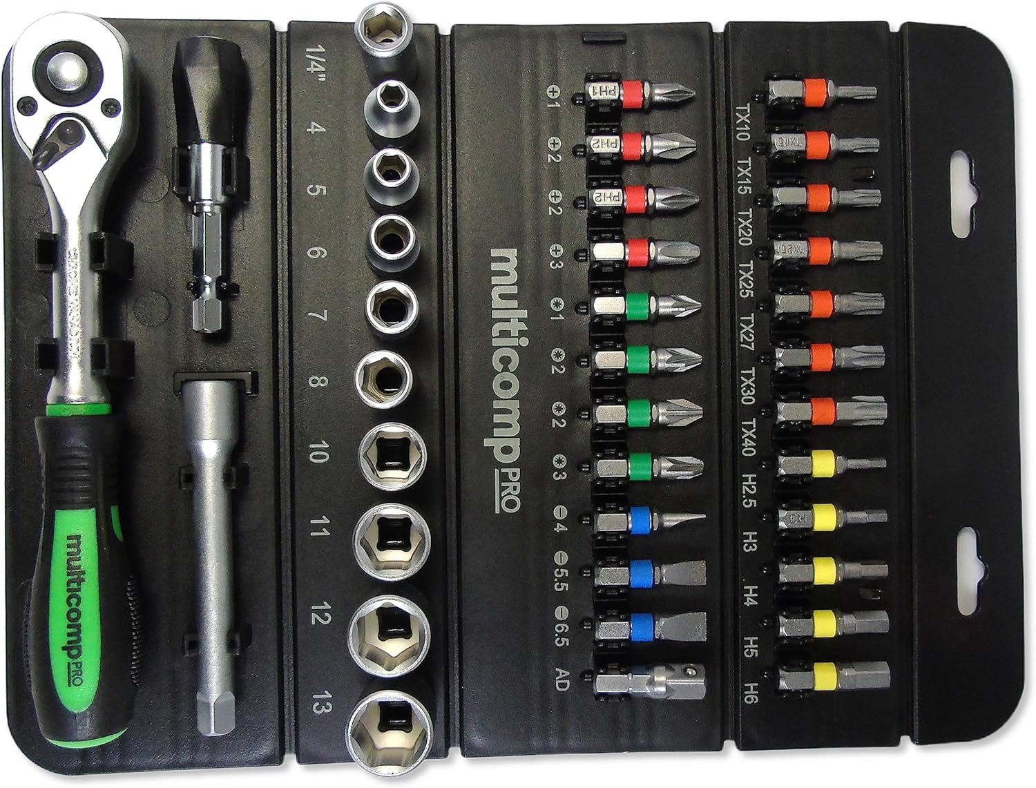 Socket Bit Set, 1/4" Drive, 37 Pieces - Walmart.com