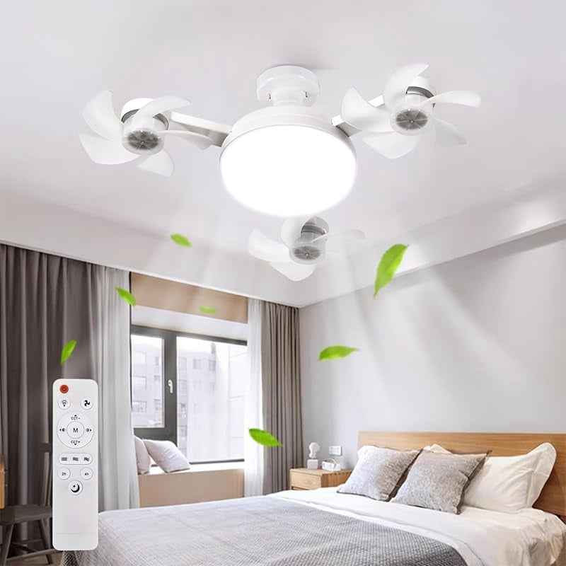 Socket Fan Light,4 Head Drone Fan Lights,E26 Screw in Ceiling Fans in ...