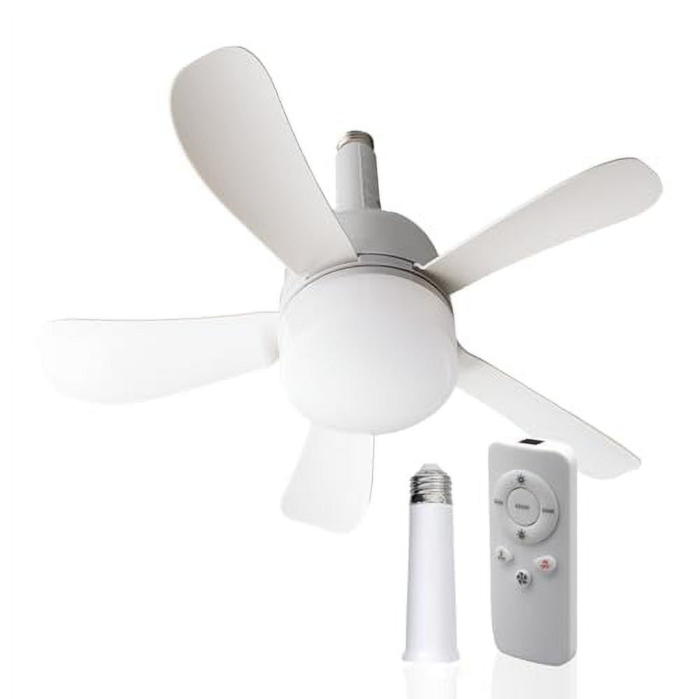 Socket Fan Light, Small Ceiling Fans with Lights & Remote, E26 Base ...