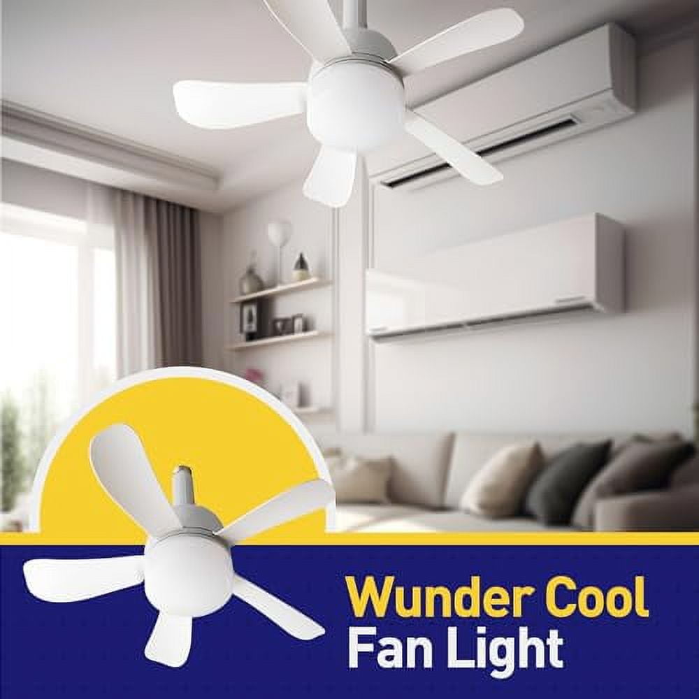Socket Fan Light, Small Ceiling Fans with Lights & Remote, E26 Base ...