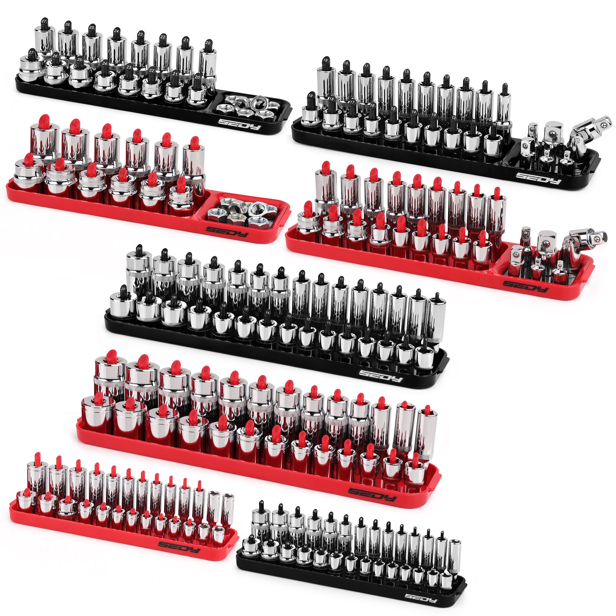 Socket Holder Tool Tray Organizer: 8-Piece Socket Storage Organizers ...