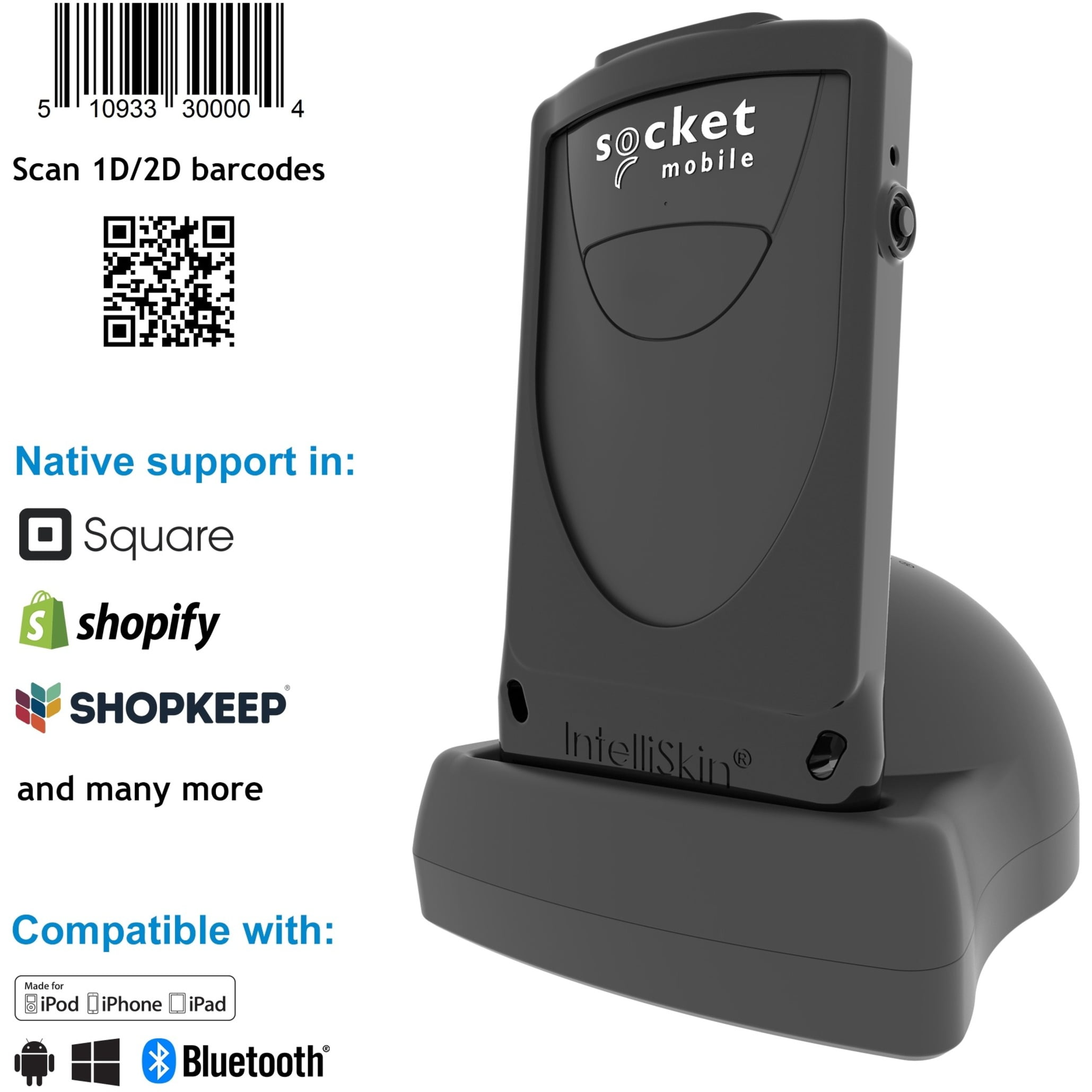 Socket Mobile DuraScan D840 Universal Barcode Scanner & Charging Dock ...