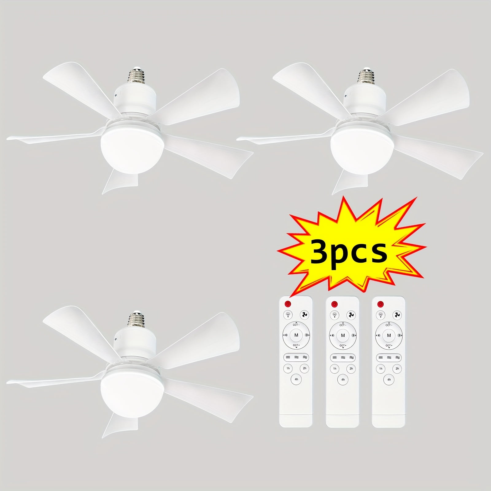 Socket Mount Ceiling Fan Light with Remote, 20.5" Base for Wall ...