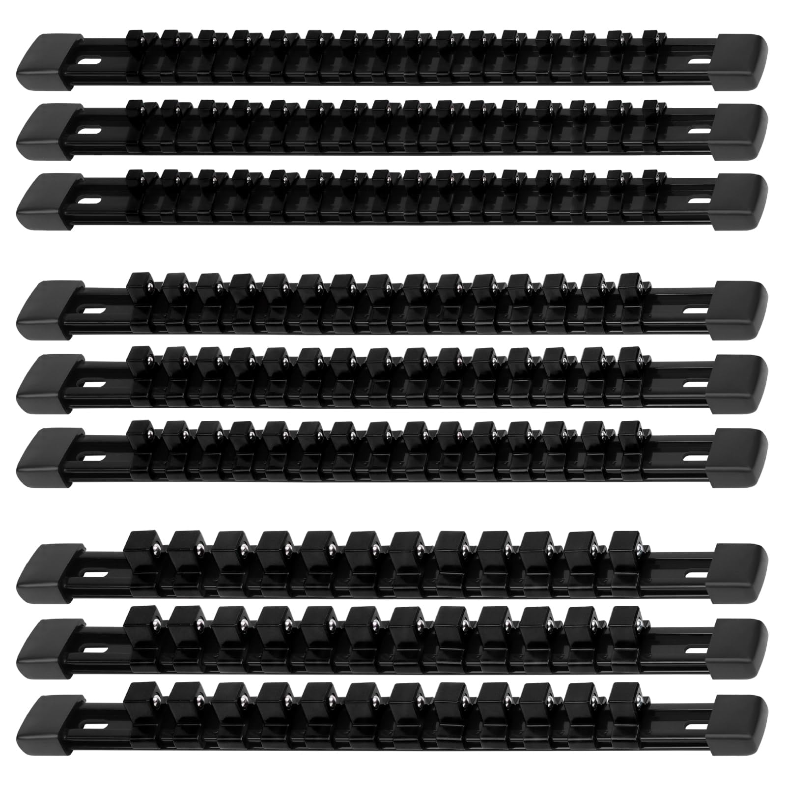 Socket Organizer Set 9-piece, 1/4-Inch x 48 Clips, 3/8-Inch x 45 Clips ...