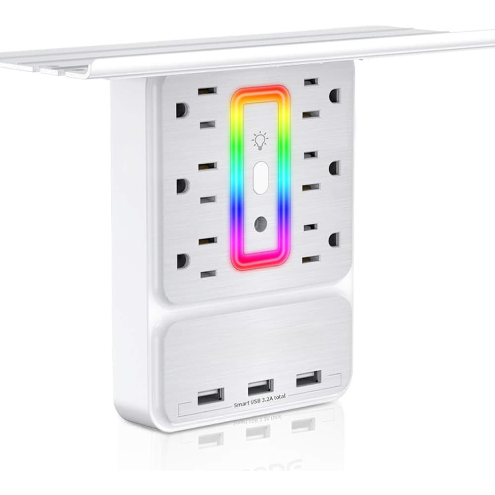 Socket Outlet Shelf,Wall Outlet Surge Protector,6 Electrical Outlet ...
