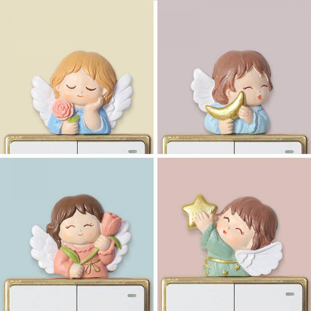 Socket Protective Cover,Light Switch Stickers,Resin 3D Angel Wall ...