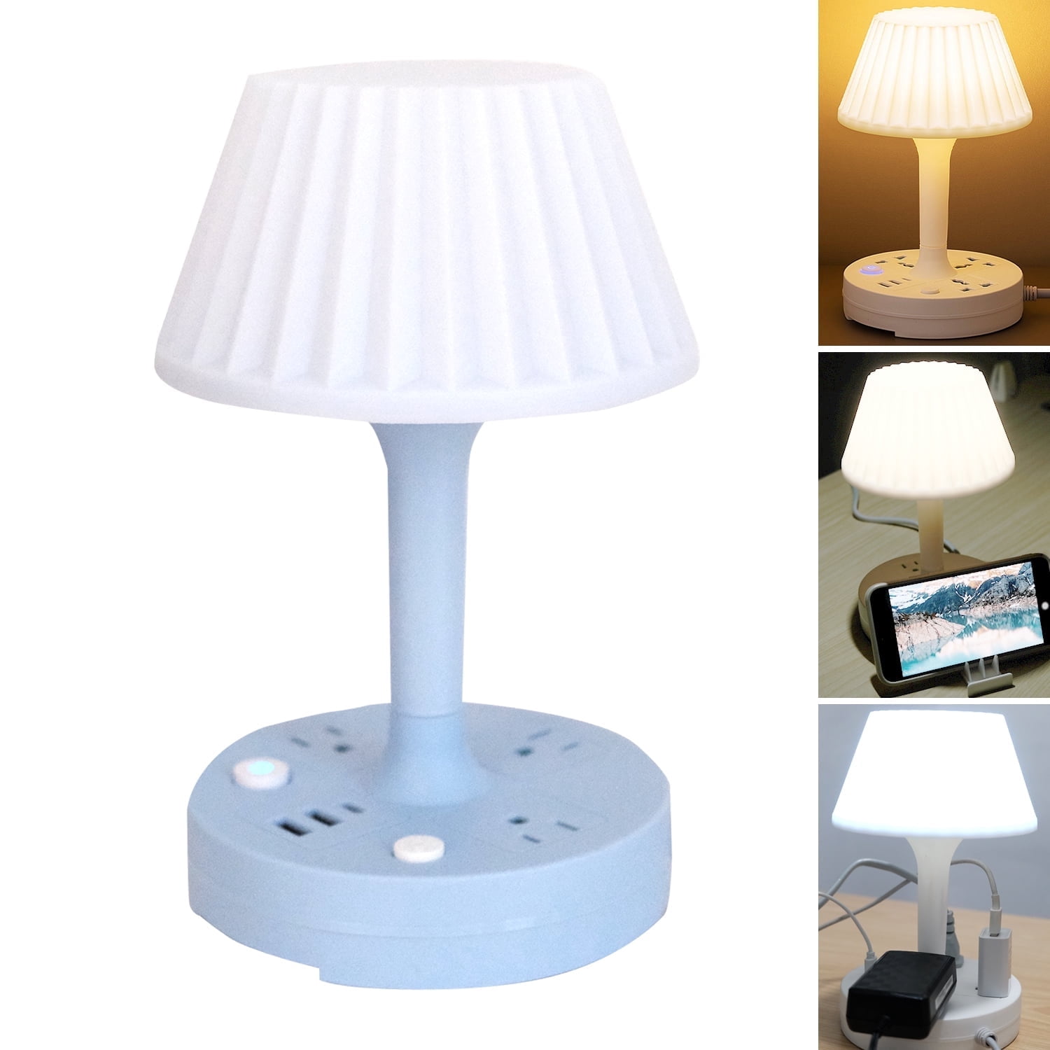 Socket Table Lamp Power Strip， AC Outlets + USB Charging Ports, All-in ...