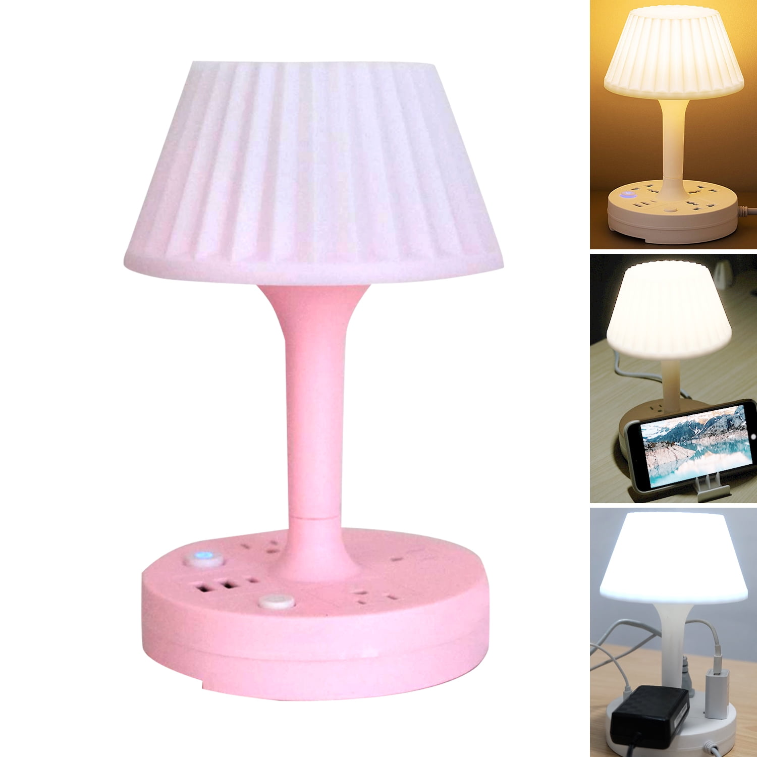 Socket Table Lamp Power Strip， AC Outlets + USB Charging Ports, All-in ...
