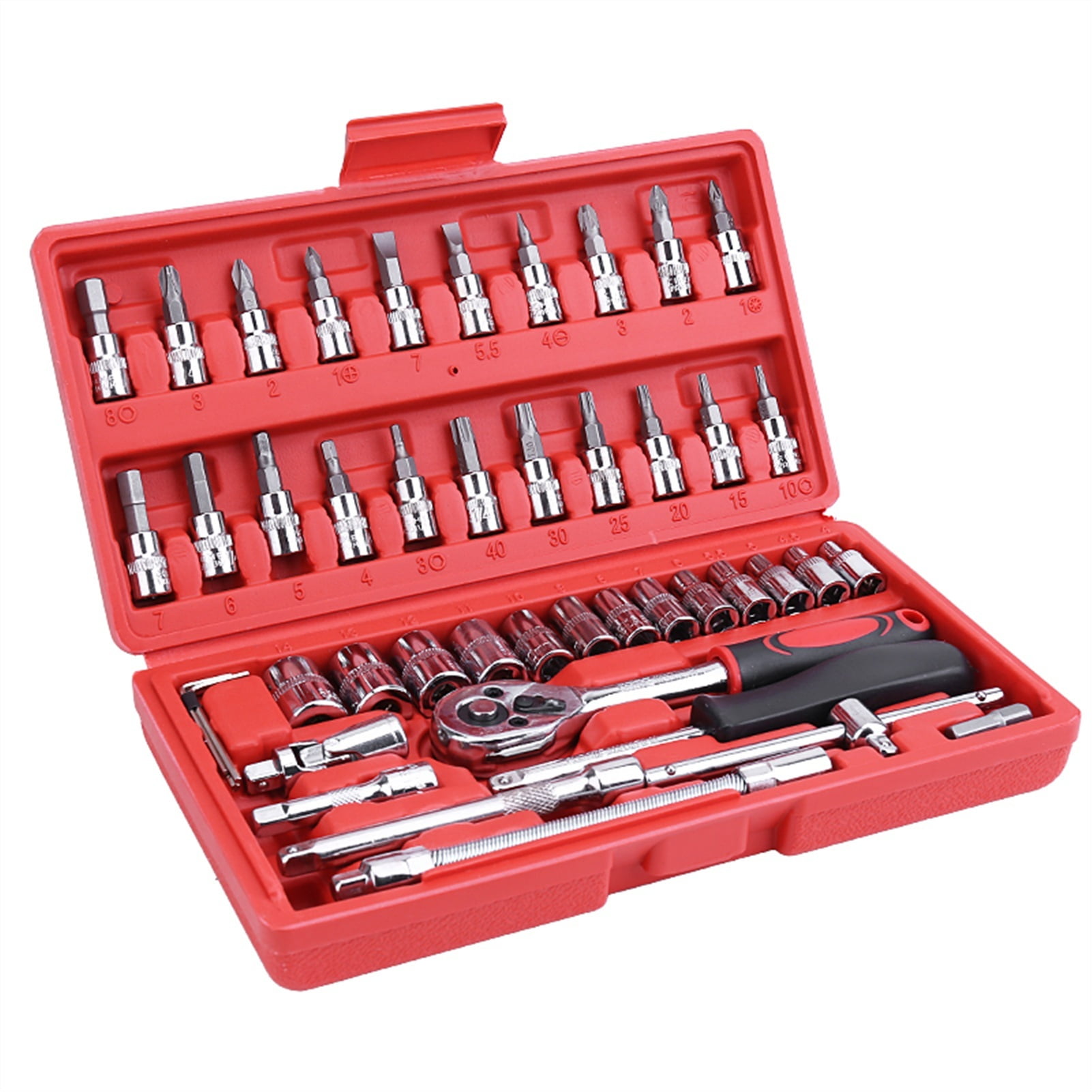 Socket Wrench Tools Car Repair Tool Set 1/4-Inch Socket Set Ratchet ...