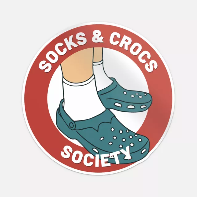 Socks And Crocs Society Sticker Phone Decal Water Bottle Stickers Car ...