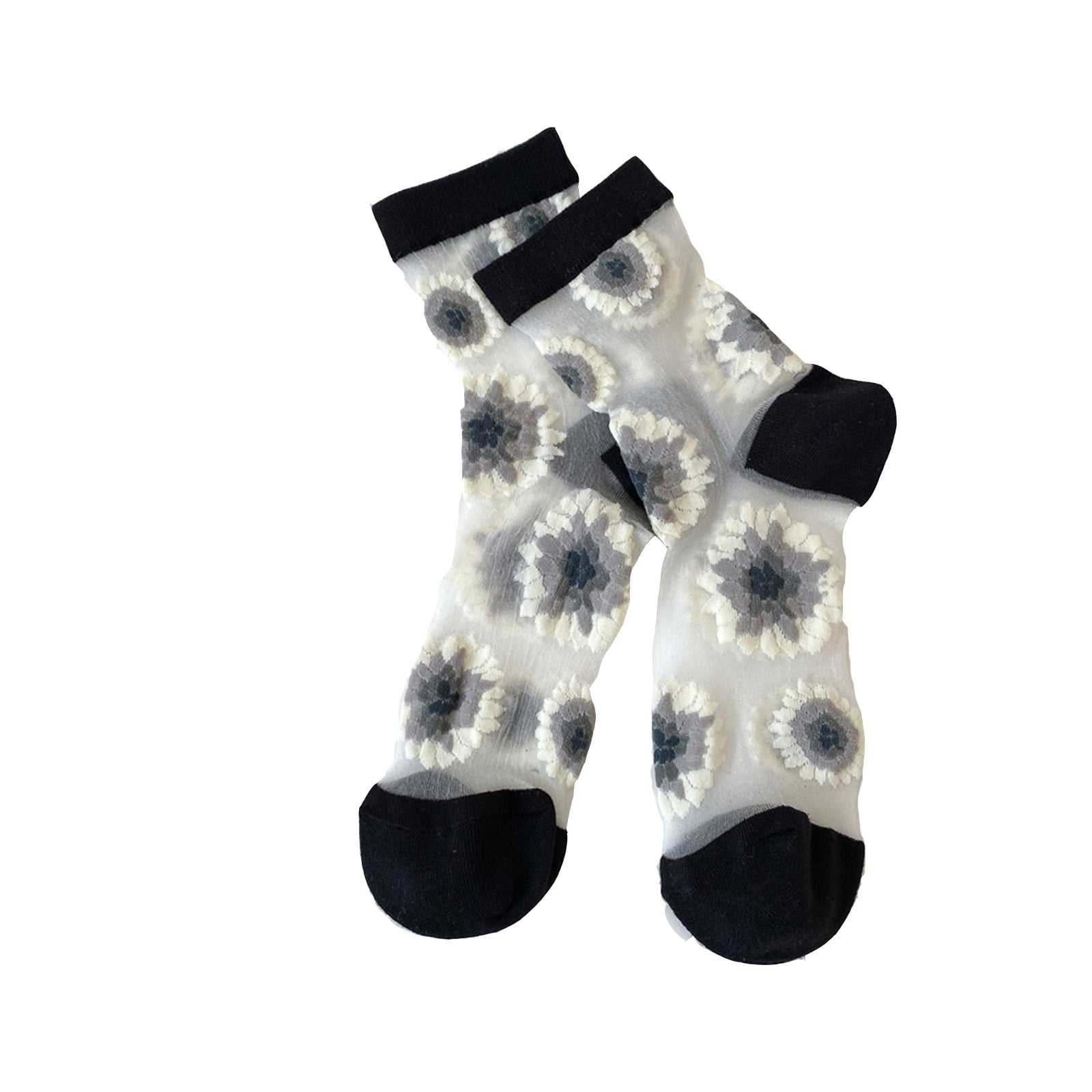 Socks For Women Girls Socks Lace Mesh Crew Socks Transparent See ...