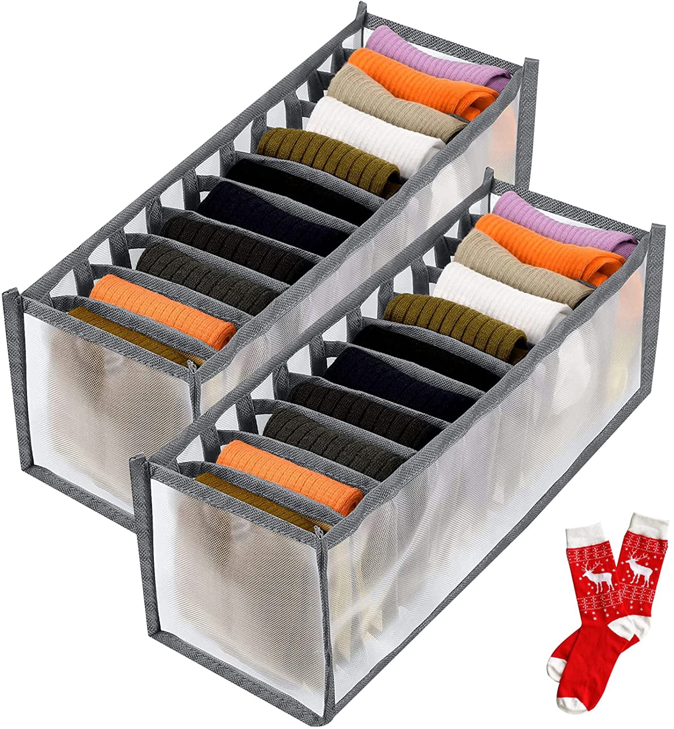 Socks Organizer 2 Pack, sock drawer organizer, sock drawer organizer ...