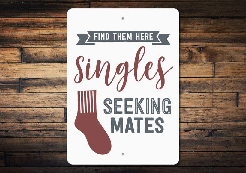 Socks Sign Funny Laundry Sign Seeking Mates Sign Sock Laundry Sign ...