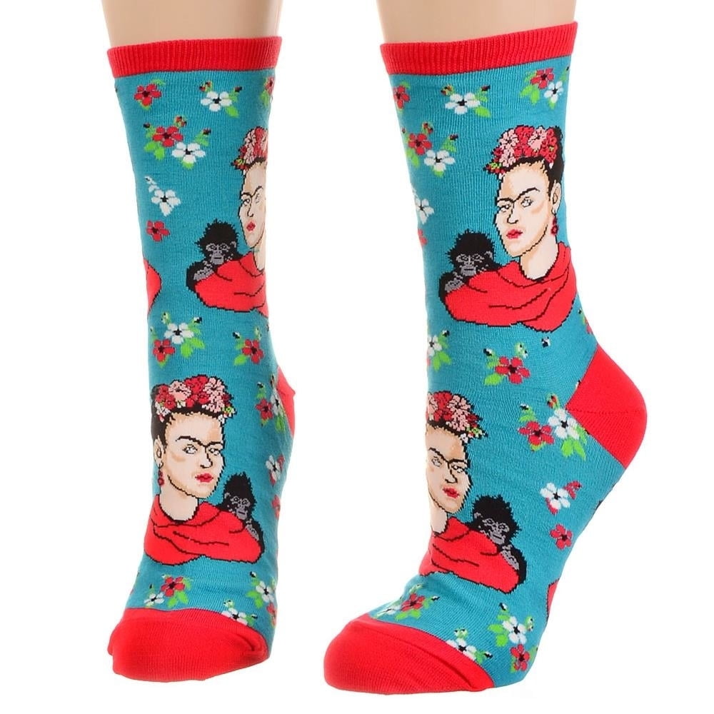 Socksmith Frida Kahlo Portrait Womens size 9-11 Crew Socks Novelty ...