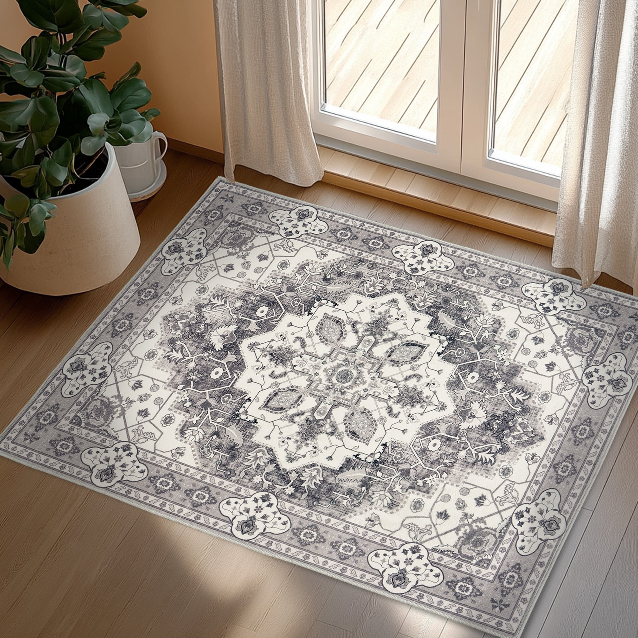 Socofuz 2'x3' Small Area Rugs for Indoor, Washable Throw Rugs Non skid ...