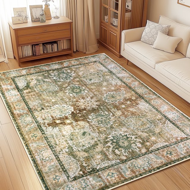 Socofuz 5'x7' Washable Area Rugs, Soft Oriental Carpet for Living Room ...