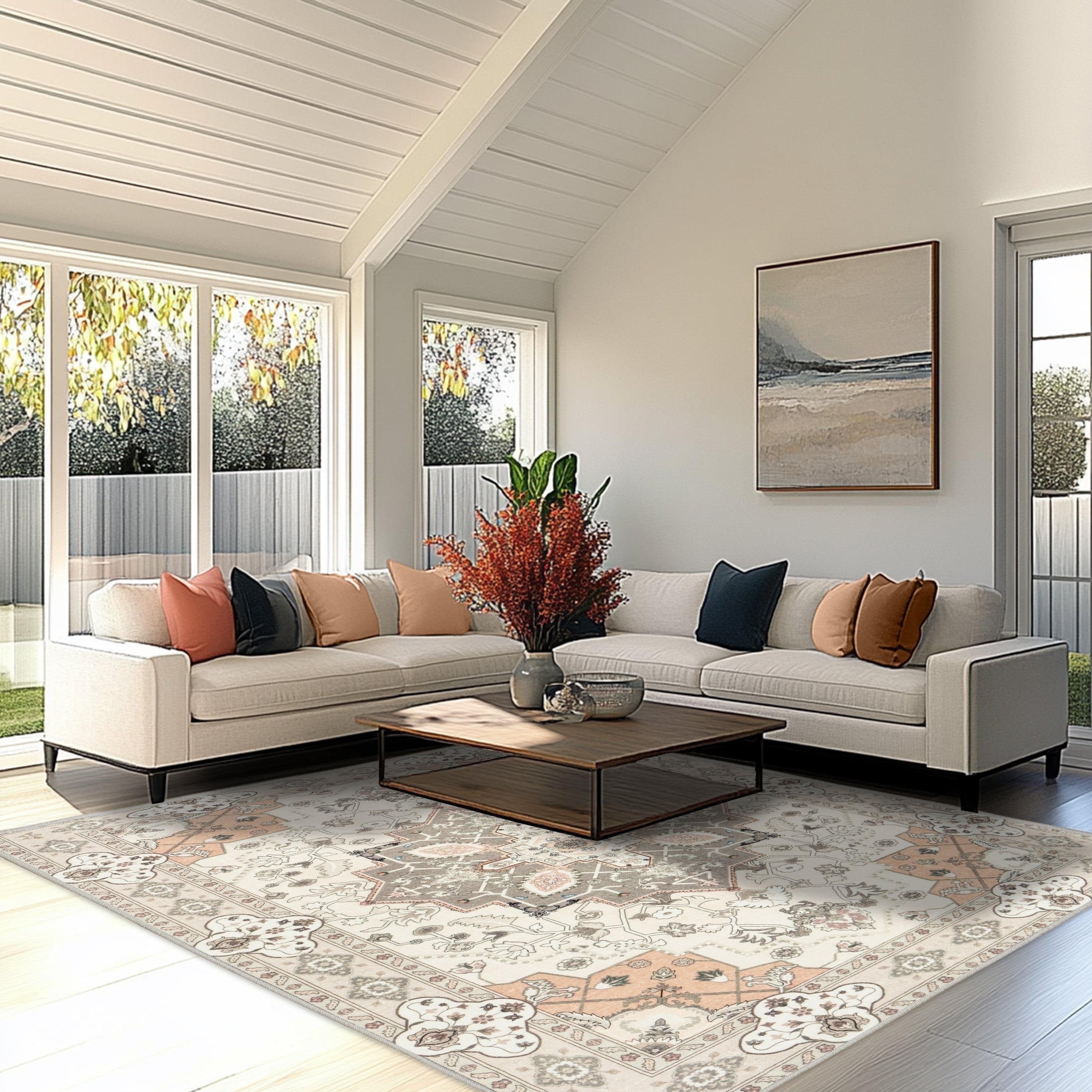 Socofuz 6'x9' Area Rugs Washable Vintage Oriental Rugs for Living Room ...