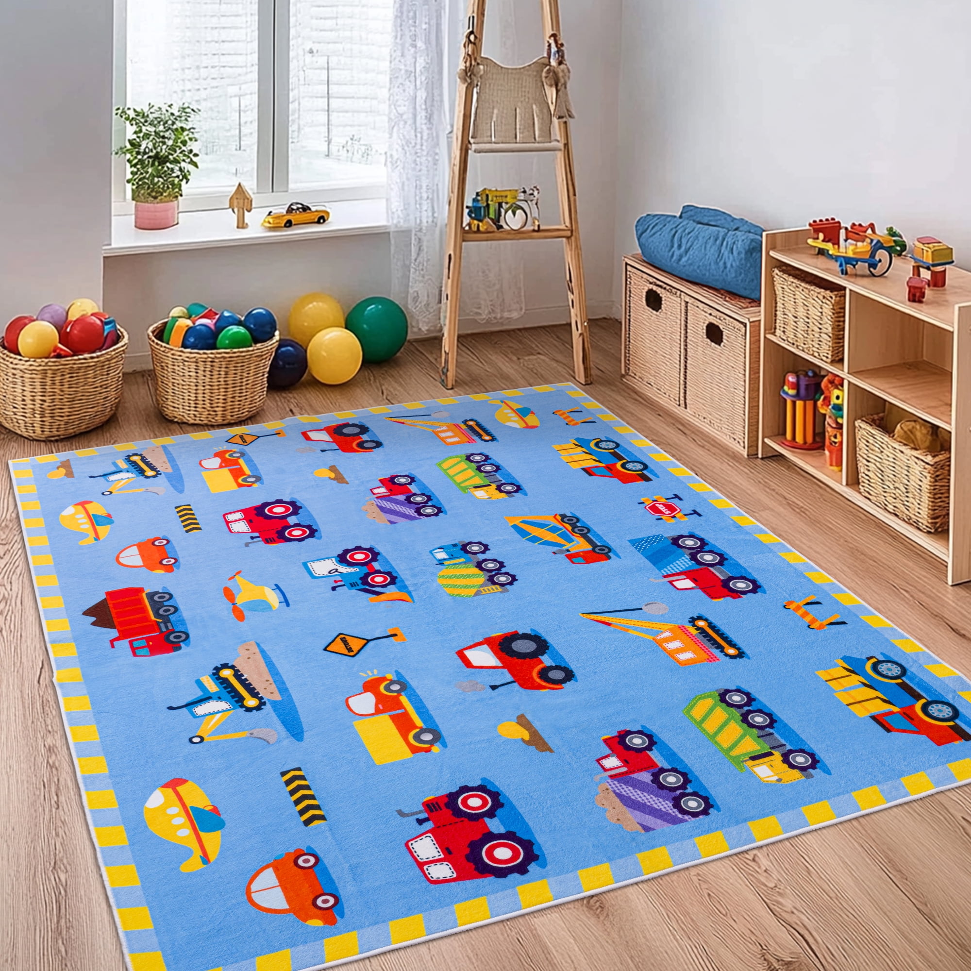 Socofuz Kids Car Play Rug for Playing, Toddler Cartoon Traffic Vehicle ...