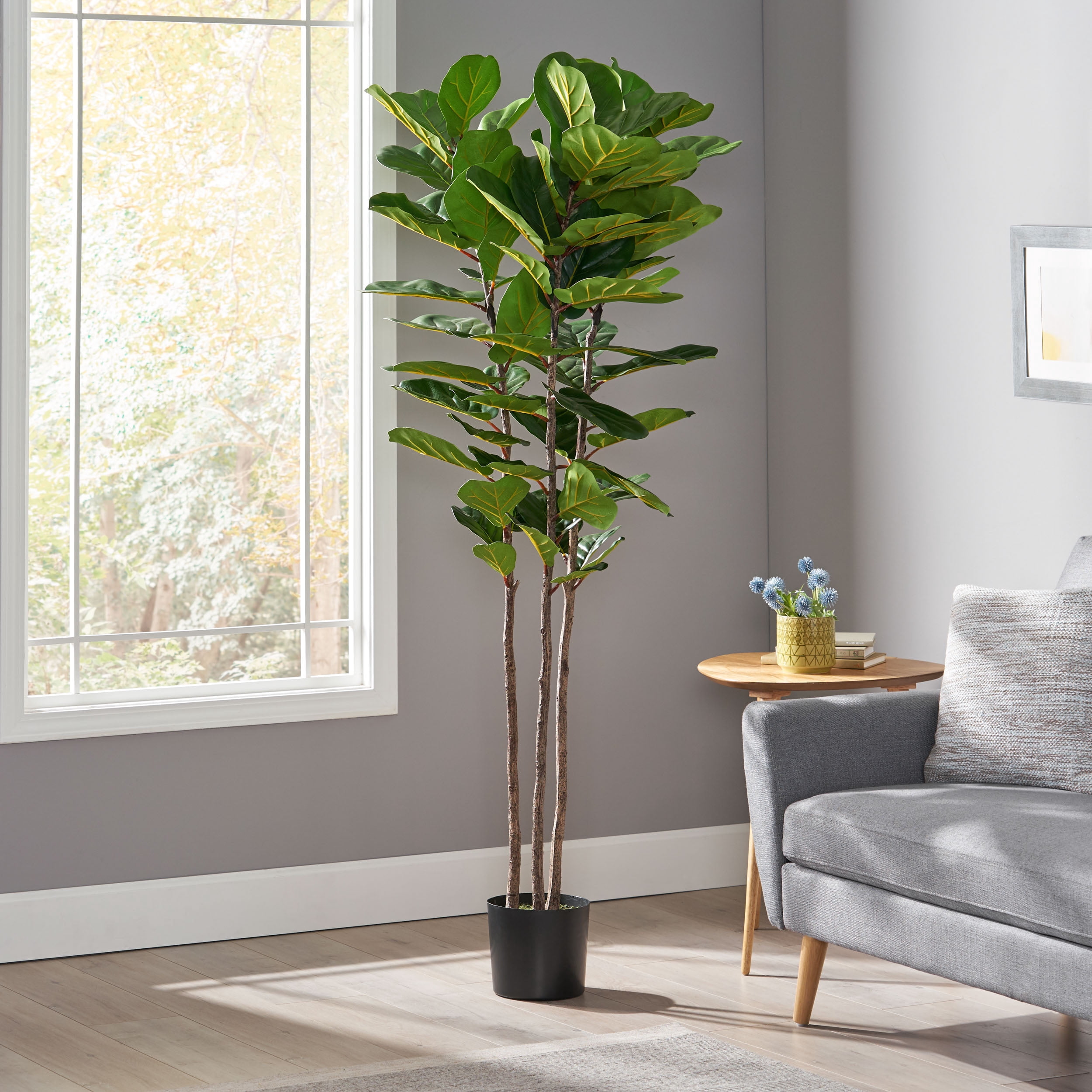 Socorro 6' x 2' Artificial Tabletop Fiddle-Leaf Fig Tree, Green ...