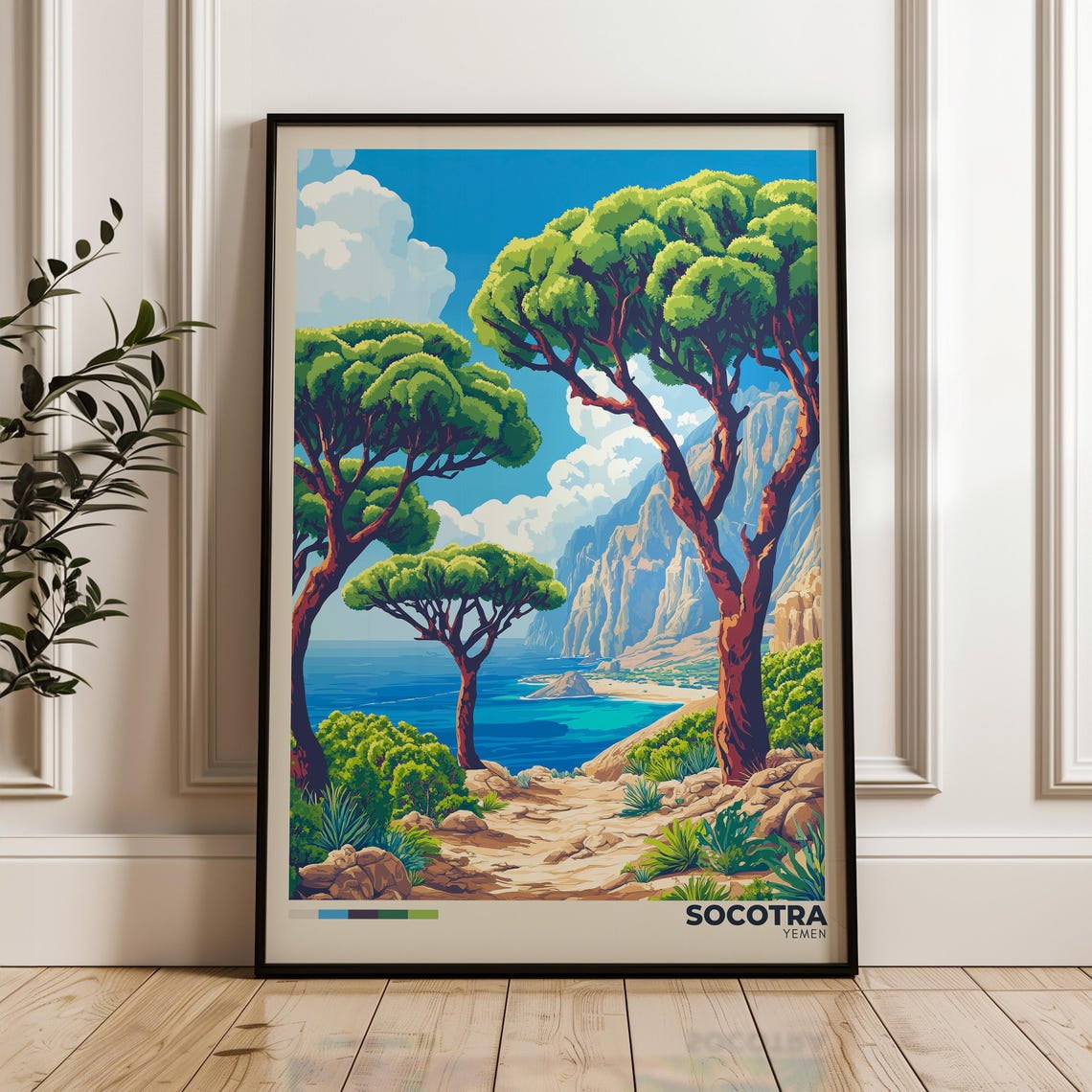 Socotra Travel Poster - Yemen Wall Art Print, Illustration Poster ...