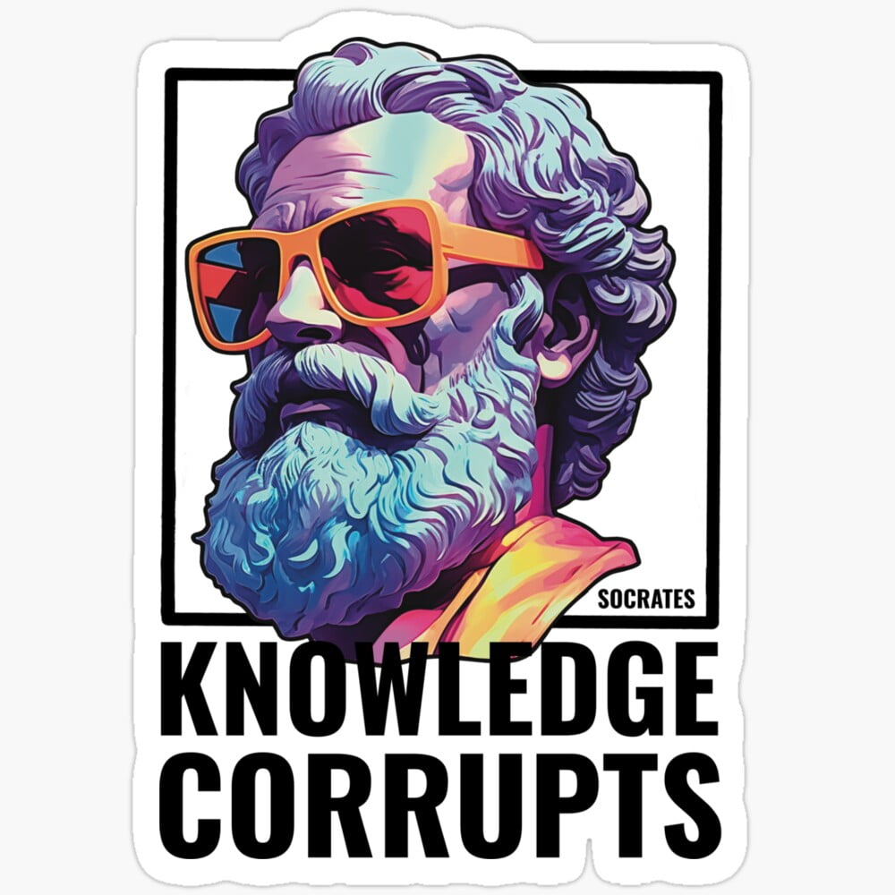 Socrates Knowledge Corrupts Stickerphone Decal Water Bottle Stickers ...