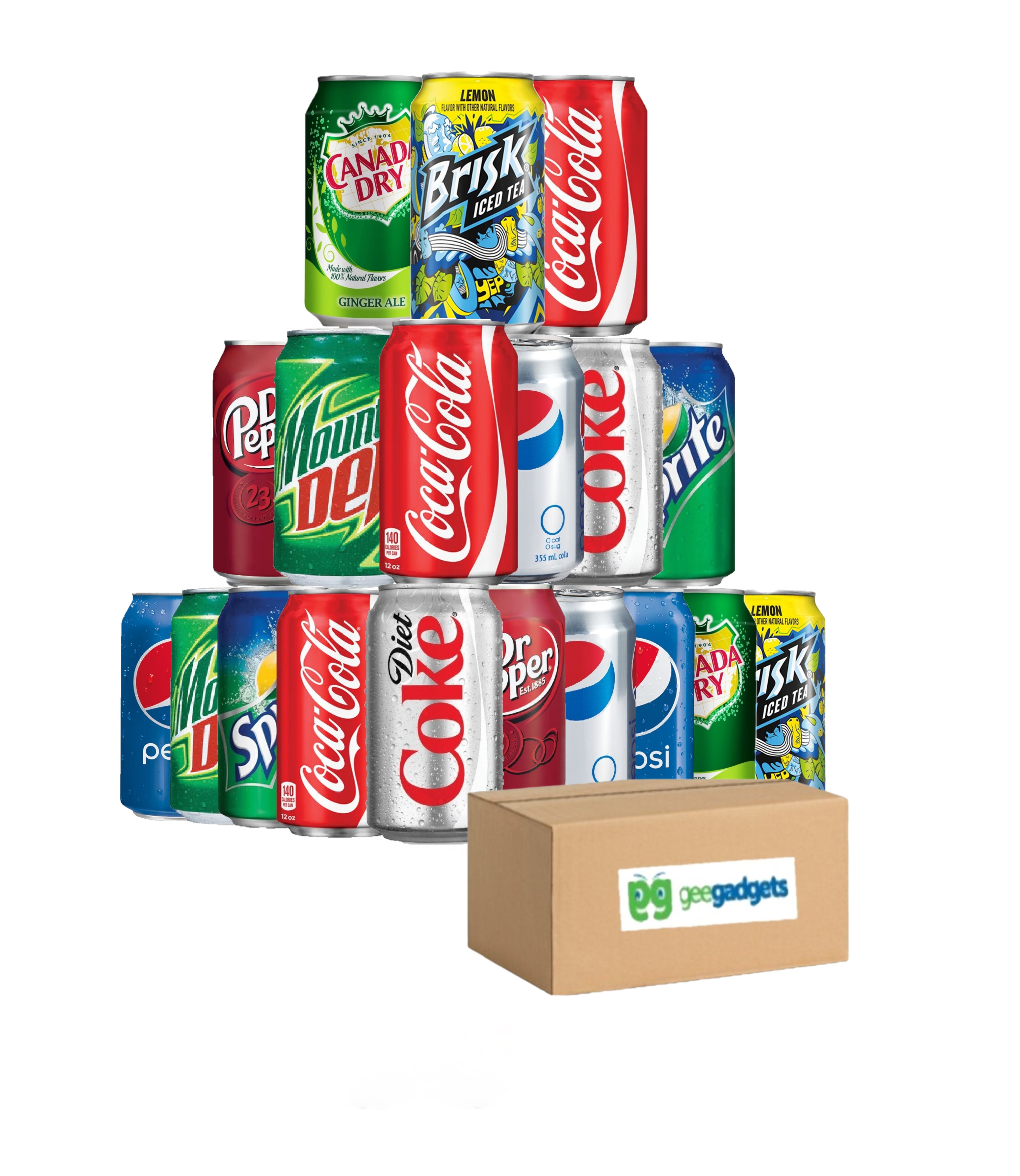 Soda Assorted Flavor Soft Drink Bundle 12 Fl Oz Can, Variety Pack (Cola ...