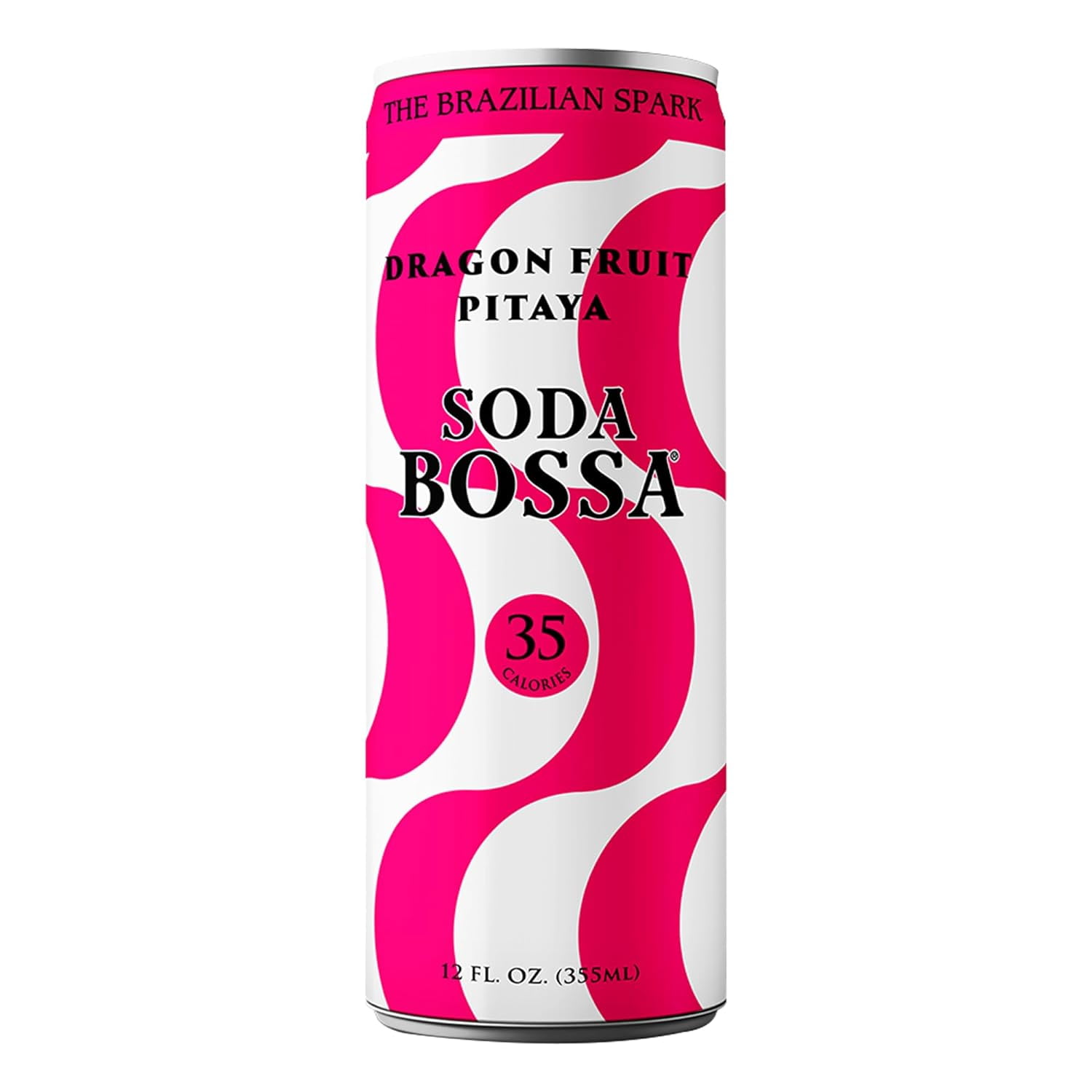 Soda Bossa Sparkling Soda, Dragon Fruit Pitaya Flavor, Low-Calorie & Gluten Free, Guilt-Free ...