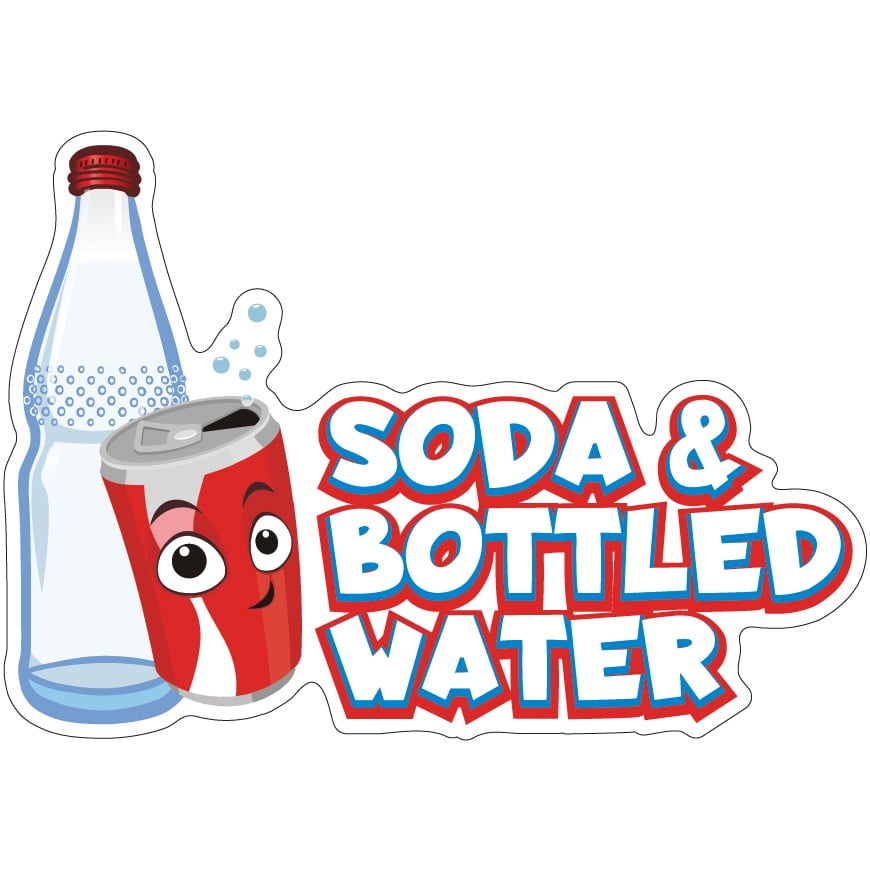 Soda & Bottled Water 12" Decal Concession Stand Food Truck Sticker ...