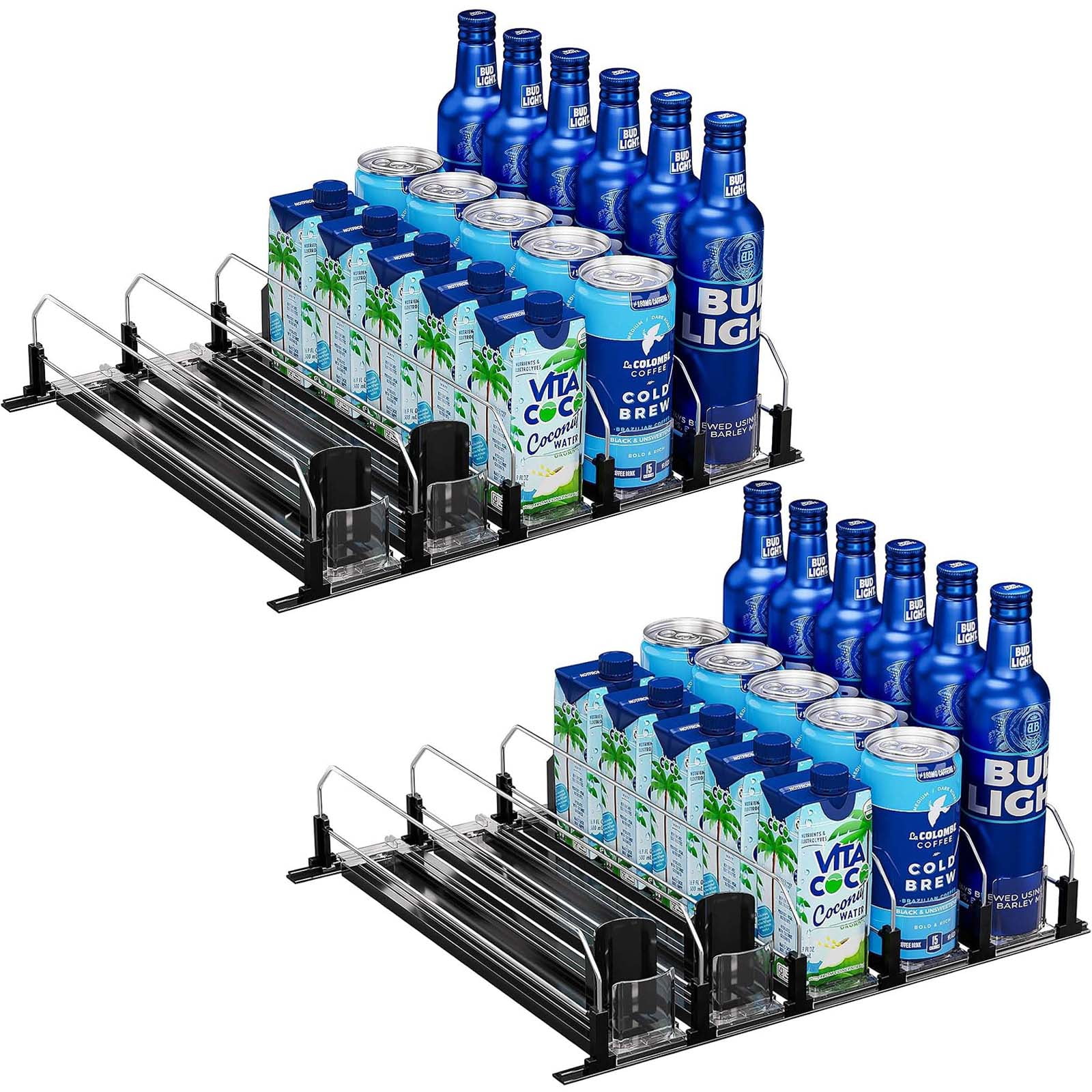 Soda Can Dispenser for Refrigerator, Self-Pushing Drink Organizer for ...