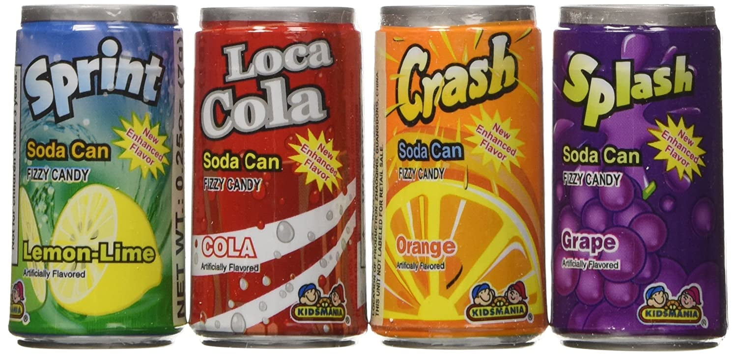 Kidsmania Soda Can Fizz Candy Variety Pack: Sprint Lemon Lime, Loca ...
