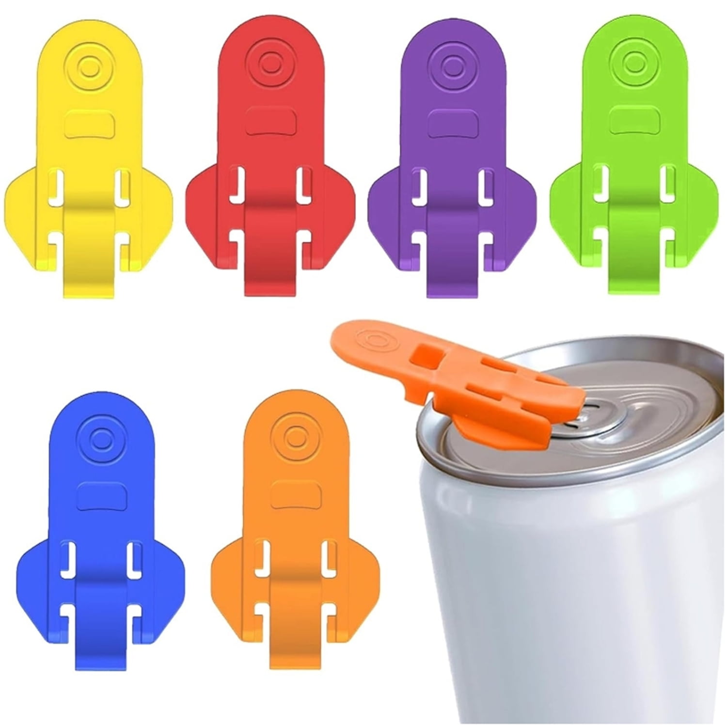 Soda Can Opener Tool 6 Pcs Colorful Easy Manual Hand Plastic Protector ...