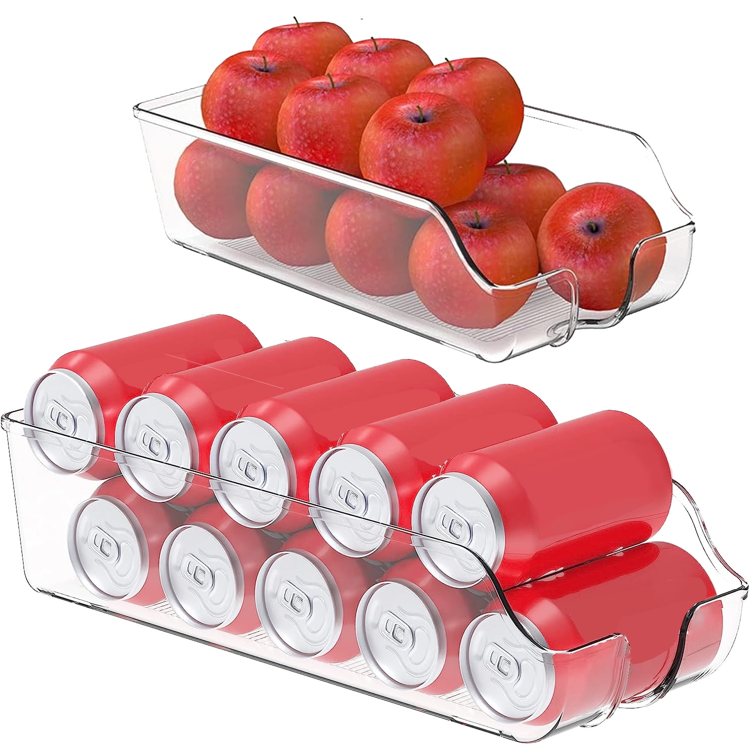 Soda Can Organizer for Refrigerator, Kitchen Soda Can Dispensers, Clear ...